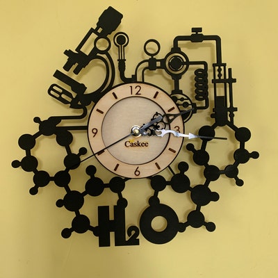 CUSTOM Science Clock Engraved Science Gift With Name or Phrase of Your ...