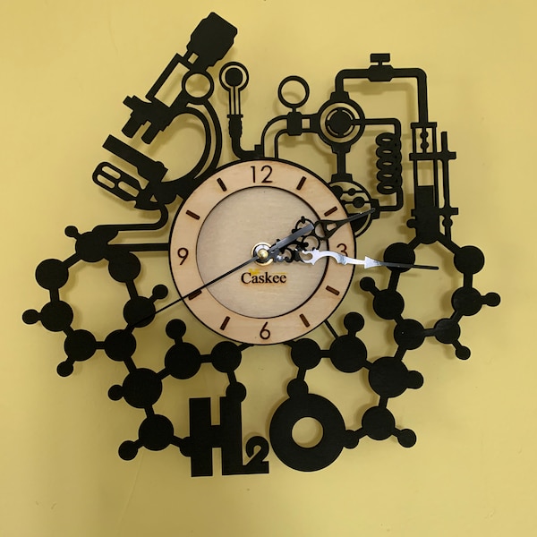 CUSTOM Science Clock- Engraved Science Gift With Name or Phrase of Your ...