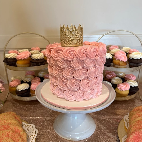 Crown Cake Topper | Princess Party Decoration |sienna Mini Lace Crown ...