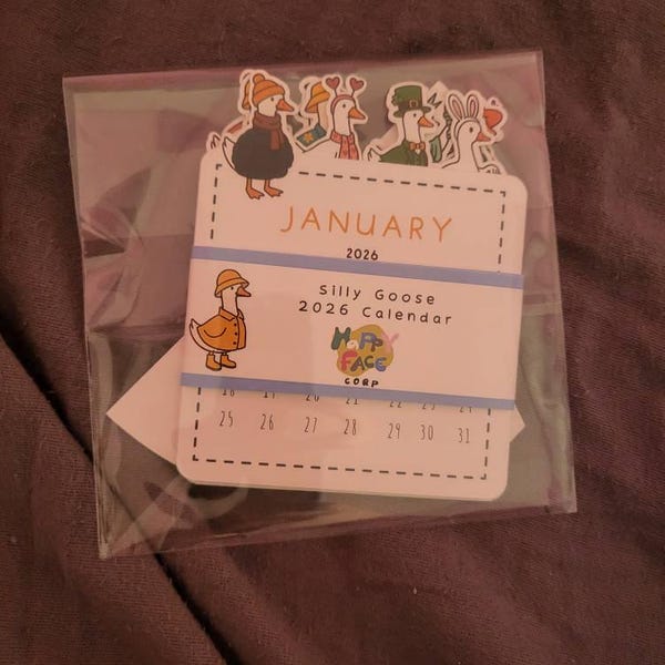 2026 & 2027 Silly Goose Mini Desk Calendar, Wooden Base Desk Calendar ...