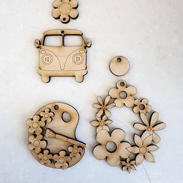 Retro Flower Drop Earring SVG - Glowforge - Etsy