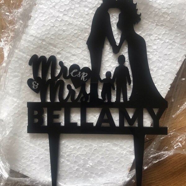 Custom Family Cake Topper With Boy,personalized Family Wedding Topper ...