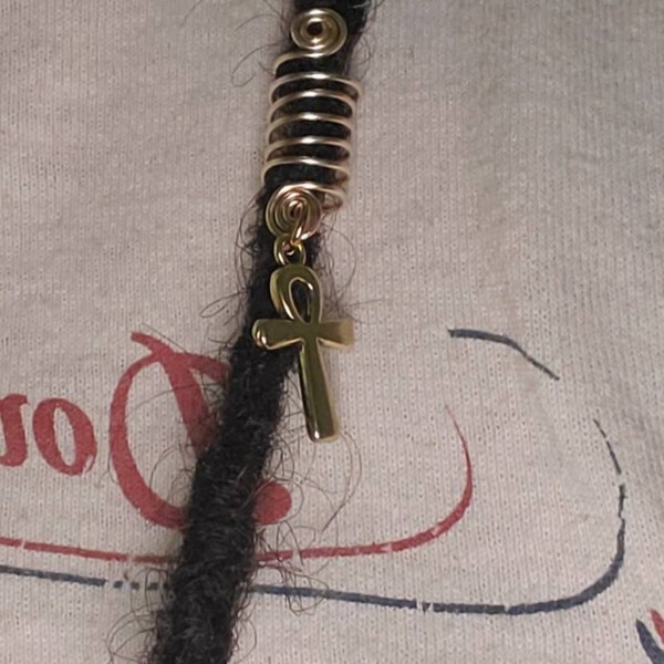 Loc Jewelry Gold Ankh Braid/dread Charms Set of 3 Dreadlock Sisterloc ...