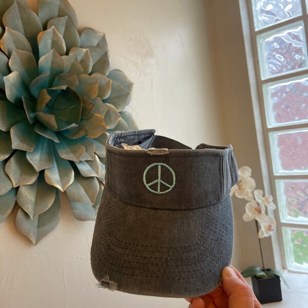 Embroidered Mini Design on Distressed Visors Vacation Custom Visor Men ...
