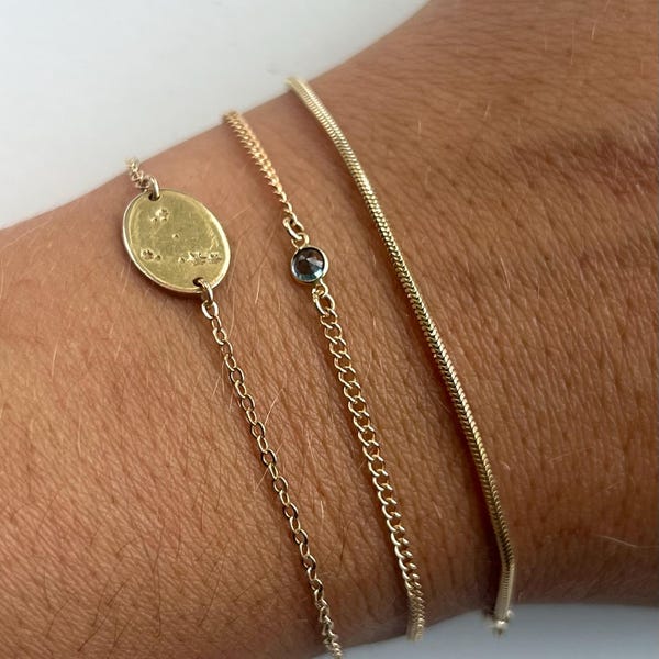 14K Gold Rolo Chain Sailor Claps, Spring Ring Claps Necklace, Rolo ...