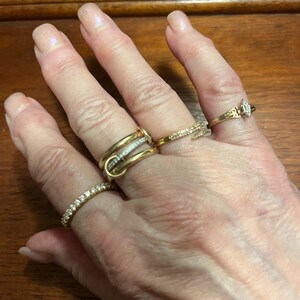 14KGF Multi Link Connected Rings, Trinity Ring, Tricolor Ring ...