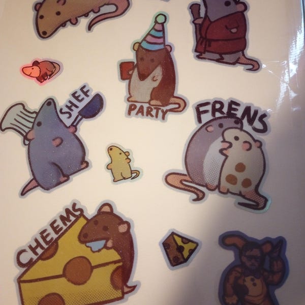 RAT Stickers | Waterproof Holographic Stickers, Rat Sticker, Derpy ...