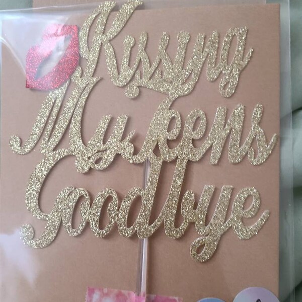 Glitter "kissing My Teens Goodbye" Topper 20 Cake Topper, Big 20 , 20th ...