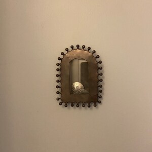 PUNCHED TIN MIRROR Mixed Talavera Tile Mexican Ethnic Hand Made Folk ...