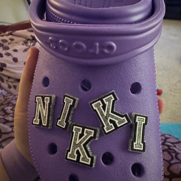 Gold Alphabet Letter Croc Charm - Etsy