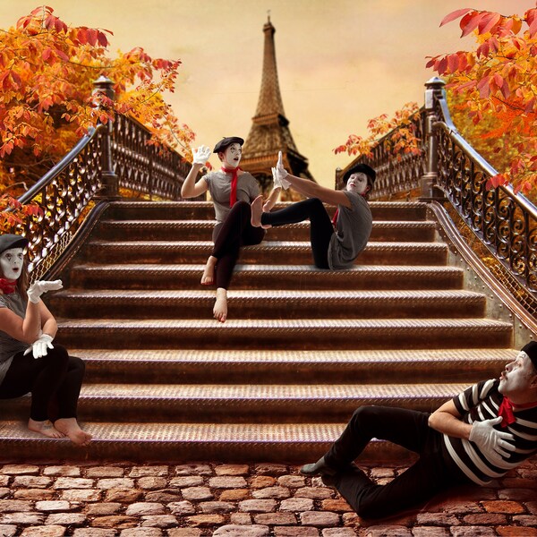 Paris in the Spring Bridge Scene Digital Background, Backdrop for ...