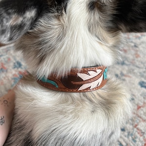 Genuine Leather Dog Collar Girl Dog Collar Dog Collarbeaded - Etsy
