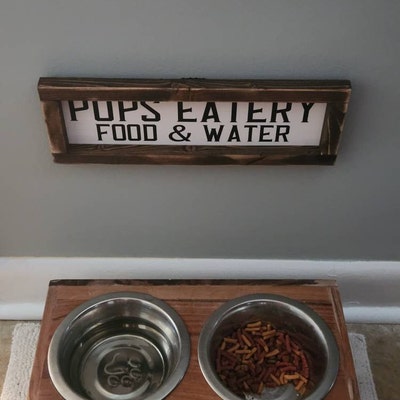Pups Eatery Food & Water Dog Food Sign Long Pet Food Wall Hanging ...