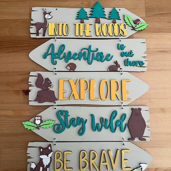 Blank Craft Kit Laser Cut Wooden MDF Direction Sign Theme Room Door ...