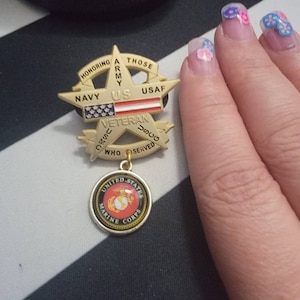 US Army Lapel Pin W/ Charm - Etsy