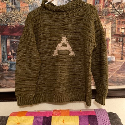 CROCHET PATTERN Sweater With Letter - Etsy