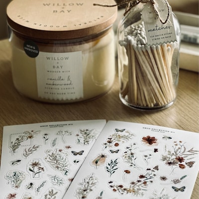 Planner Stickers Floral Stickers N1 Kollection Washi Paper Minimalist ...