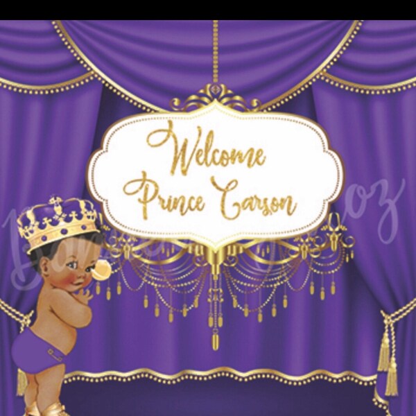 Royal Baby Boy Prince Baby Shower Backdrop- Custom Royal Baby Boy ...
