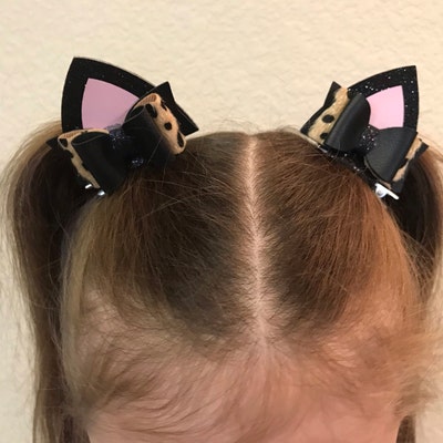 Cat Ears Bow SVG Cat Ears Hairclip Headband Template Halloween Black ...