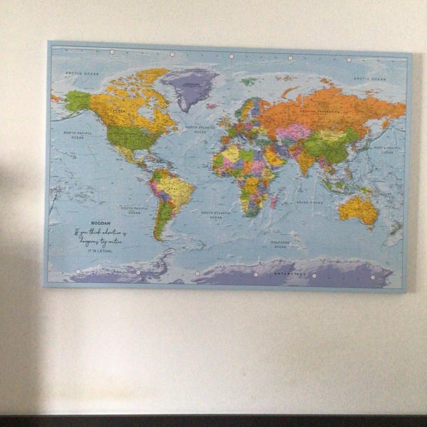 Accurate World Map Poster - Large Wall Travel Map Print - Detailed ...