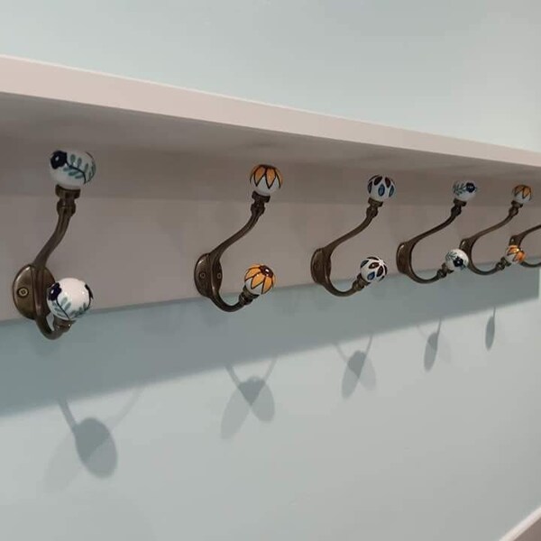 Set of 4 X Mix Luxury Vintage Style Metal Ceramic Coat Hooks by ZIVENNI HOME - Etsy UK