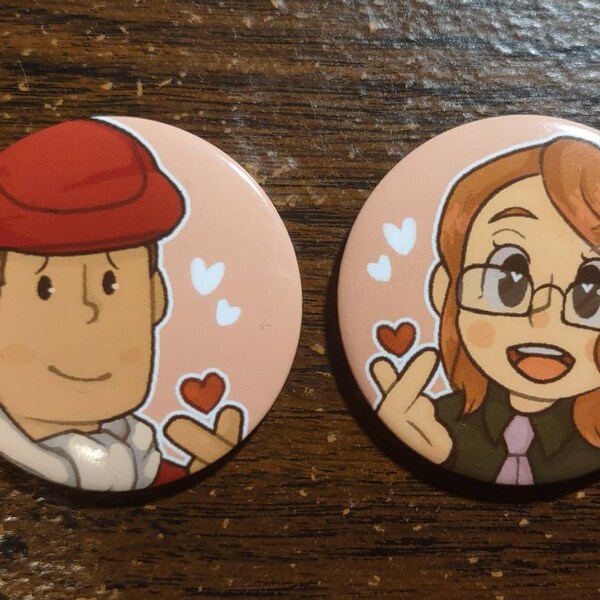 Professor Layton Character Pin Badges - Etsy