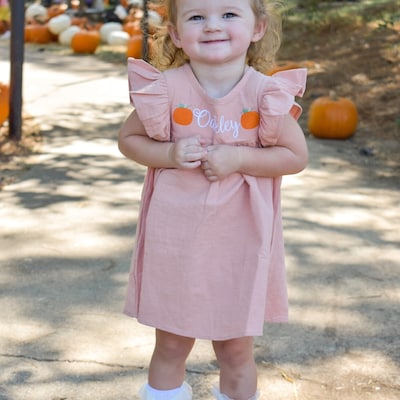 Pumpkin Dress Monogrammed, Personalized Cute Fall Outfit, Halloween ...