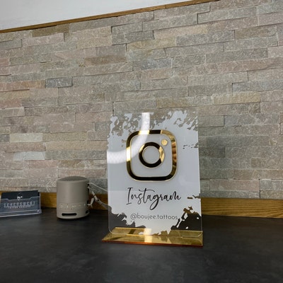 Custom Acrylic Instagram Sign for Business Reception Social Media ...