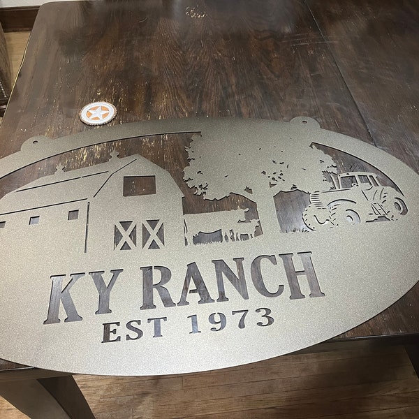 Oval Farm Sign With Family Name and Established Date - Etsy