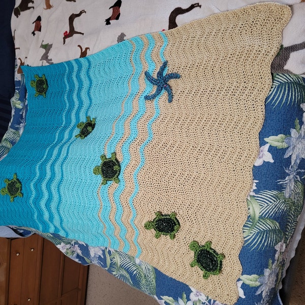 INSTANT DOWNLOAD Crochet Pattern ~ Sea Turtle Blanket Pattern ...