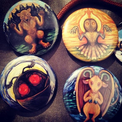 Painted Cryptid Buttons 2 or 4 Button Set - Etsy