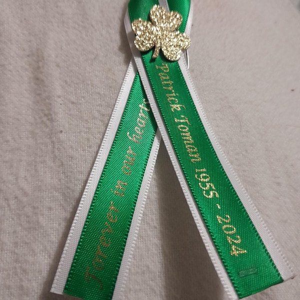 Personalised Funeral Ribbons. Handmade Funeral Favours .ready Made ...