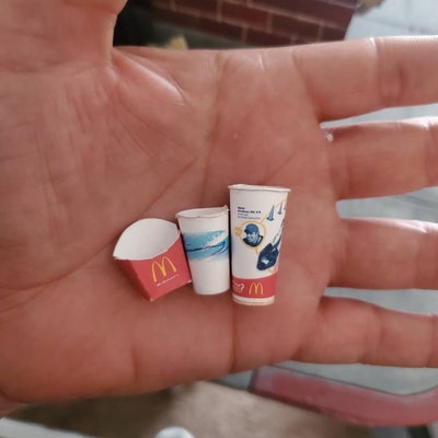 Printable Miniature Fast Food Box Fold Patterns: Fries, Cups, Chicken ...