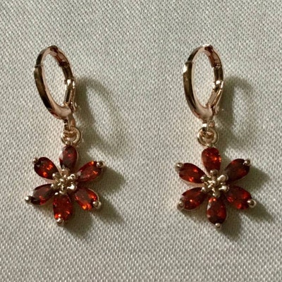 ANTIK RUBY Huge Baroque Pearl Gold / Silver Earrings Stunning Antik ...