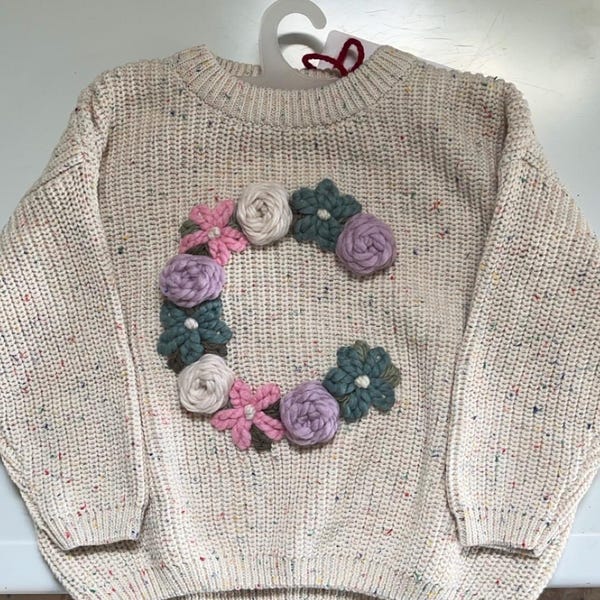 Hand Embroidered Sweaters, Hand Embroidered Rainbow Sweater, Ready to ...