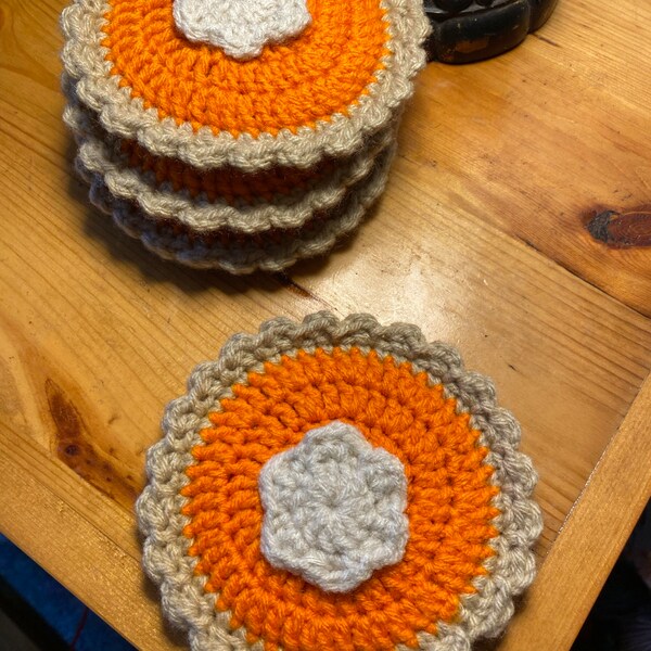 Decorative Cutie Pie Coaster Crochet Pattern Pumpkin Pie Coaster ...