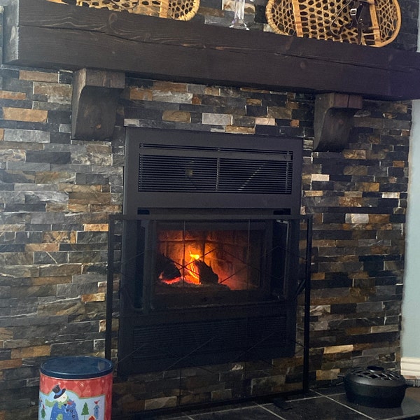 Regal Looking Reclaimed Wood Beam Fireplace Mantel With Legs #461 - Etsy