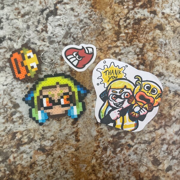 Maws Bead Sprite Keychain | Splatoon Salmon Run - Etsy