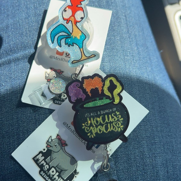 Hei Hei Moana Retractable ID Badge Reel - Nurse, Teacher, Office - Etsy