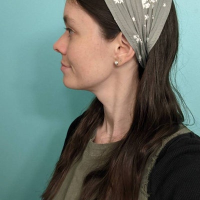 100% Cotton Light Pink Vines Medium Headcovering, Prayer Covering ...