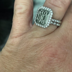 Sterling Silver Monogram Stackable Ring, Sterling Silver Stackable Rings, Sterling Silver Sara ...