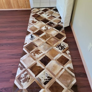 Natural Cowhide Patchwork Rug Handmade Cowhide Carpet Home - Etsy