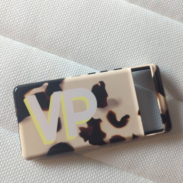 Monogram Tortoise AirTag Case Personalized Large Initials Hard Plastic ...