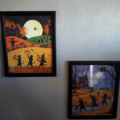 Witch's Story 8x10 Halloween Witch Black Cat Ryta Print of Original by ...