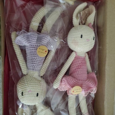 Ballerina Bunny Doll Plush Toy for Dancer. Crochet Purple & - Etsy