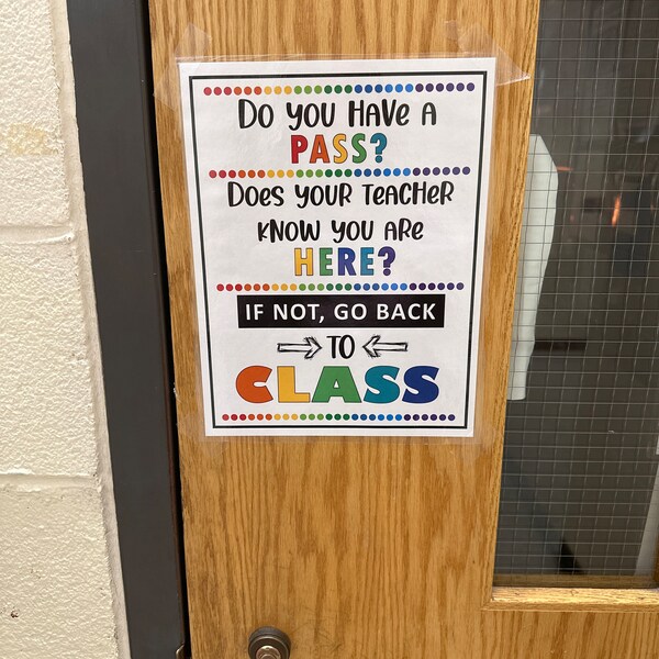 Do You Have a Pass? Clinic Sign for School Nurse, School Health, Wall ...