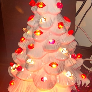 Ceramic Christmas Tree Round Balls Lights Red Green Clear - Etsy