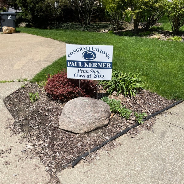 Graduation Lawn Sign Custom Photo Yard Sign Any School Any Color With ...