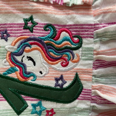 First Birthday Unicorn Applique Digital Machine Embroidery Design Baby ...