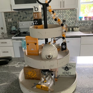 Black and White Farmhouse Tiered Tray Decor Set//farmhouse Decor// Rae ...